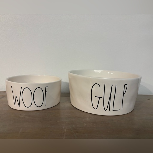 Rae Dunn | Dog | Rae Dunn Ceramic Dog Bowl Set Woof And Gulp | Poshmark